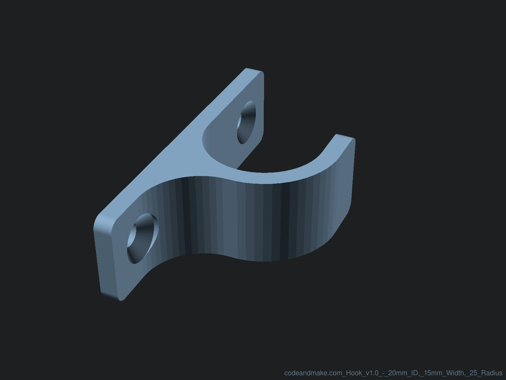 Fully Customizable Hook by Code and Make | Download free STL model ...