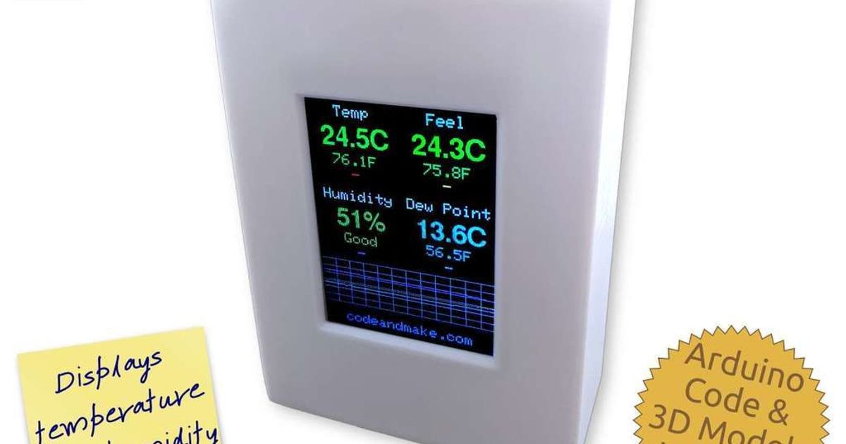 Arduino Thermometer Display by Code and Make | Download free STL model | Printables.com