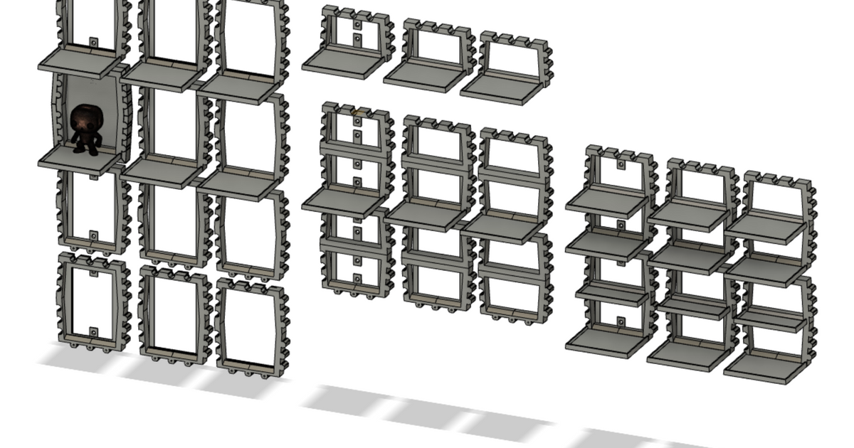 Funko/Figure/Photo Interlocking displays by Cottees | Download free STL ...