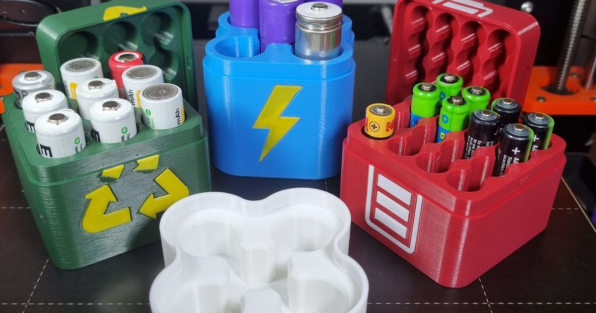AA, 18650 & AAA Battery Boxes by Rodrim | Download free STL model ...
