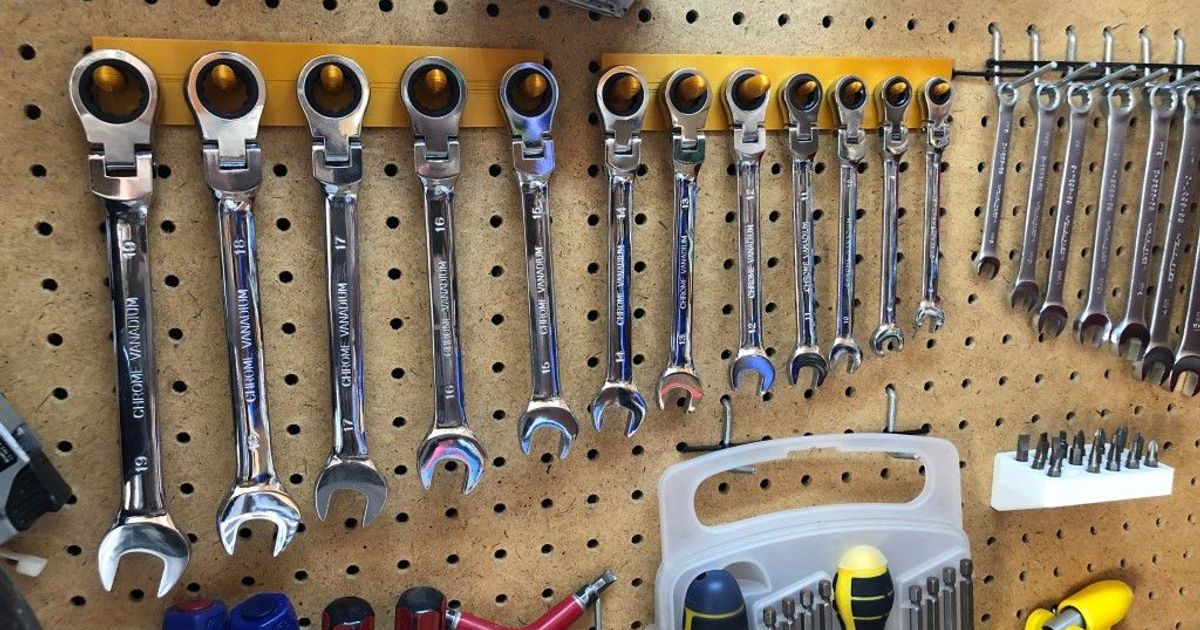 Wrench / Spanner pegboard hanger by Rambelaya | Download free STL model ...