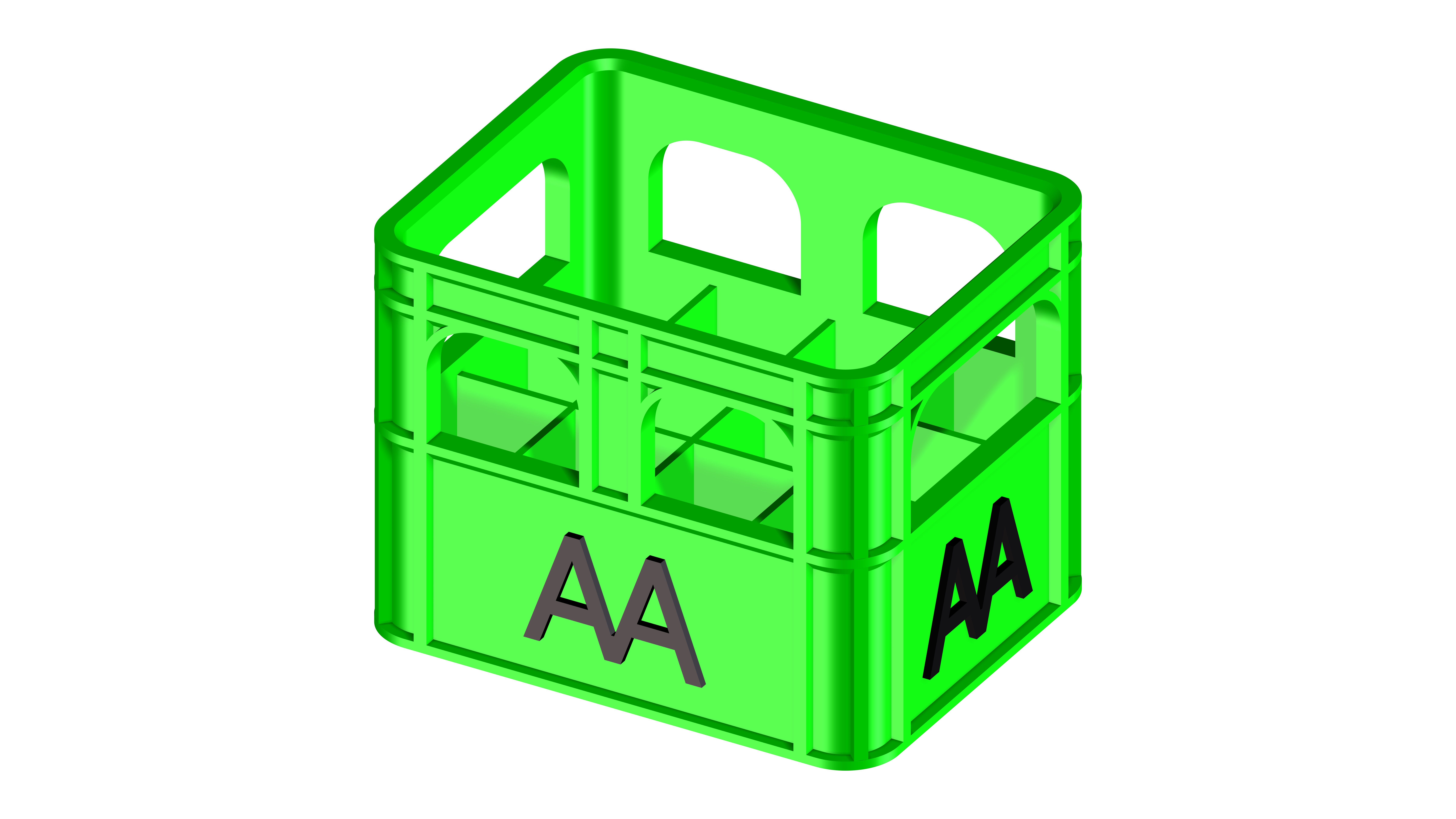 Stackable & labeled beer crate for batteries by CAD-Guy | Download free ...