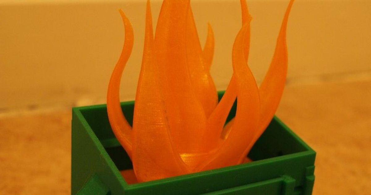 Dumpster Fire with Sign by Access | Download free STL model ...