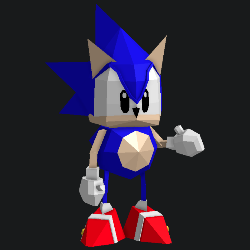 Sonic Poligonal (LowPoly Sonic) by AGY325 | Download free STL model ...