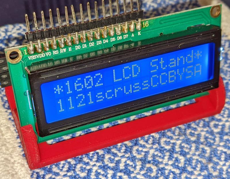 Bare 1602 LCD Stand by scruss | Download free STL model | Printables.com