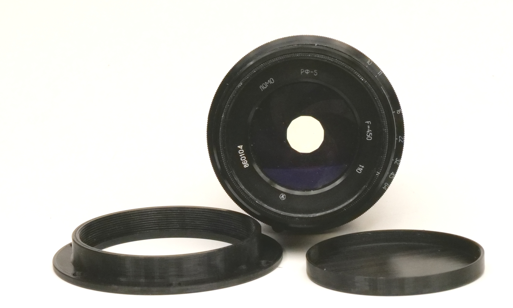 Threaded Lens mount for Lomo RF-5 lens & Lens caps (incl. test pieces ...