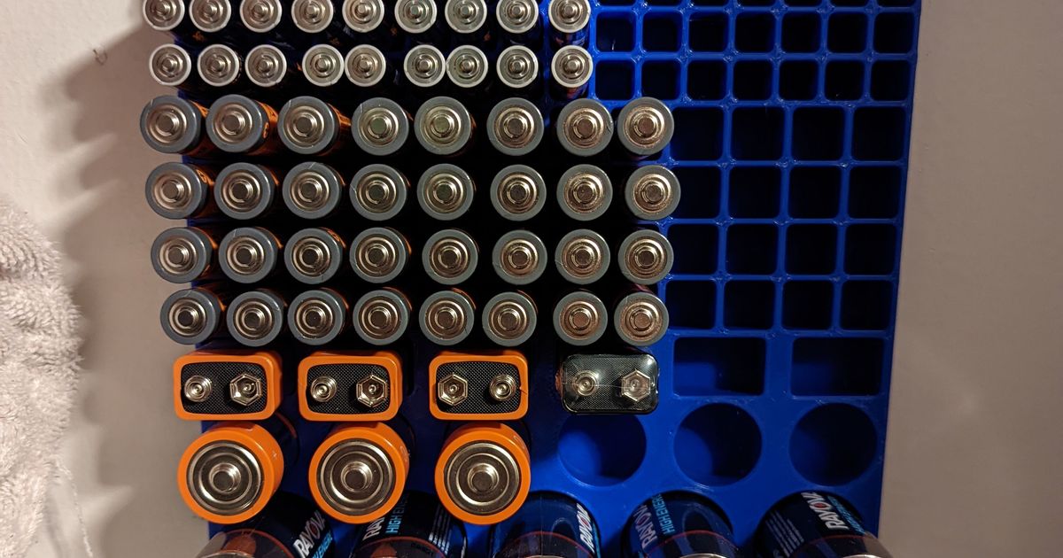Wall Mounted Battery Organizer by RT3D | Download free STL model ...