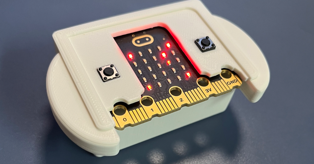 Bbc Microbit Controller Case With Detachable Battery Holder By Meub Download Free Stl Model 