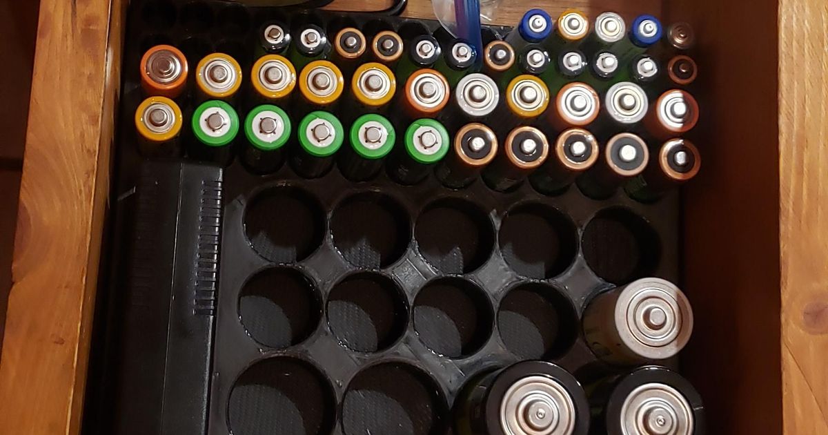Drawer Battery Holder by MeatShield | Download free STL model ...