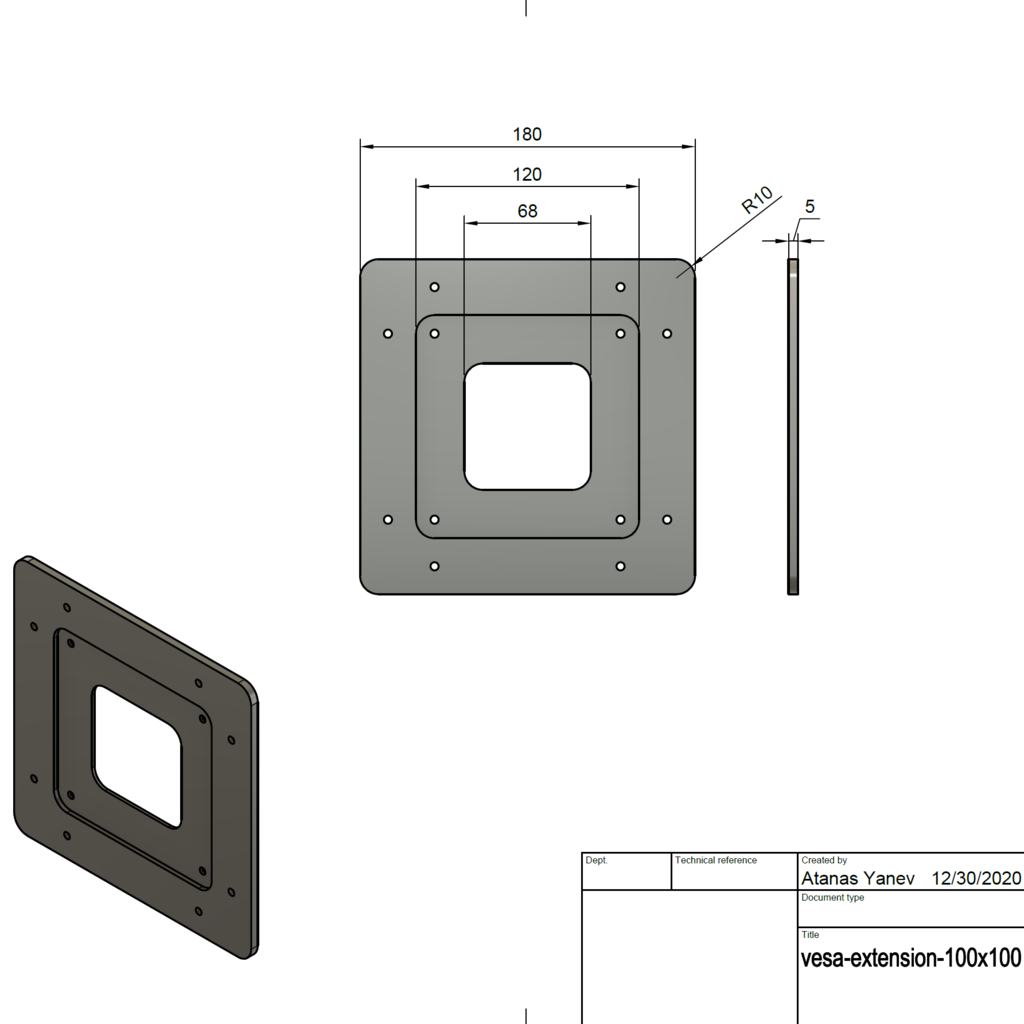 VESA extension plates by ayanev | Download free STL model | Printables.com