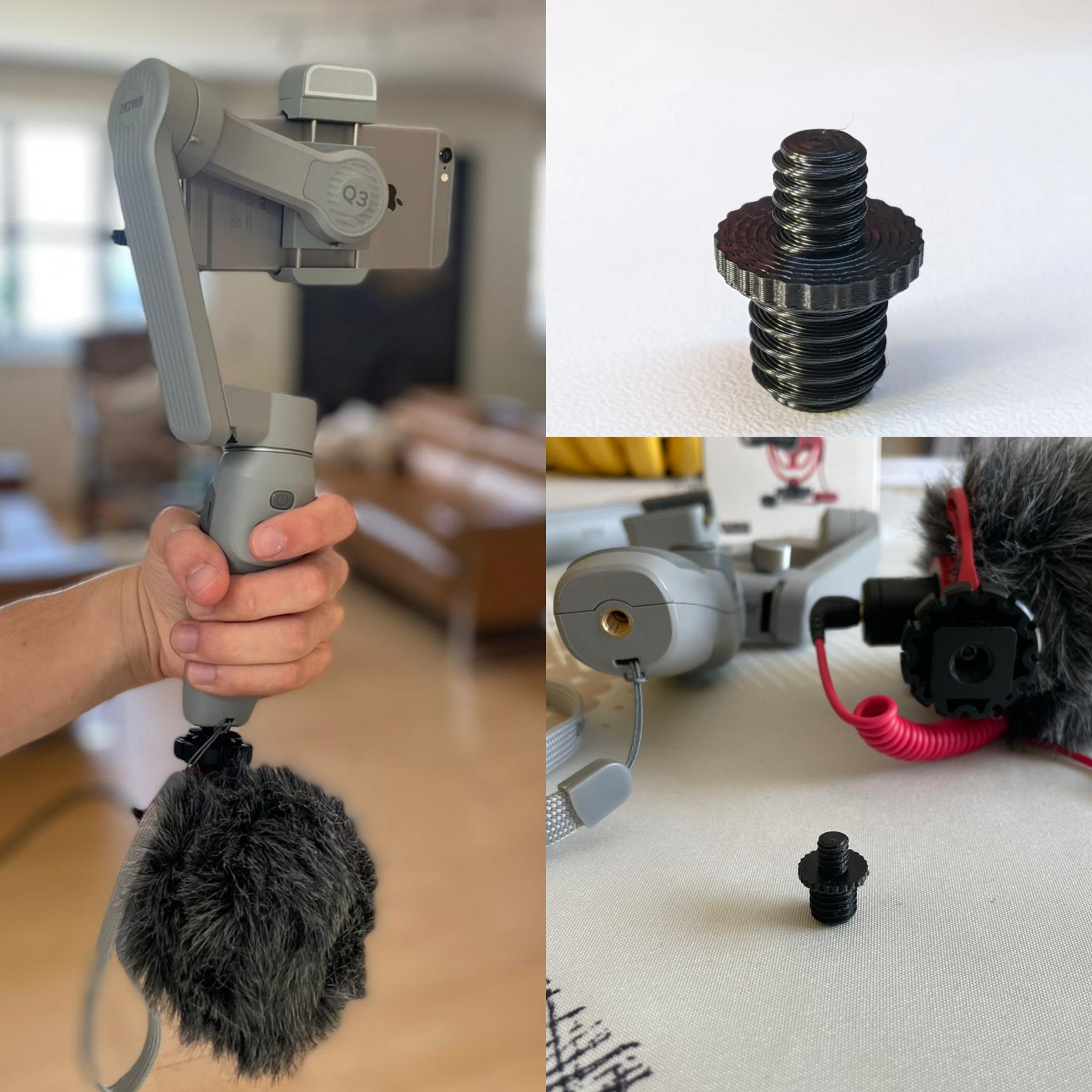 Camera thread to microphone thread adapter by peroteq | Download free ...