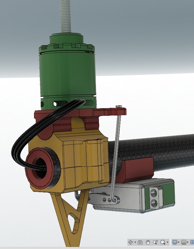 Tricopter tail mechanism for 20mm CF Tube tail boom by Anton | Download ...
