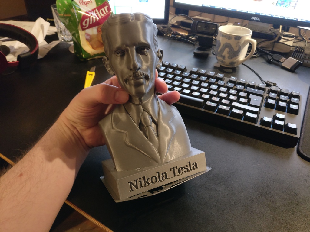 Tesla Bust With Tiny Annotated Plinth by gammy | Download free STL ...