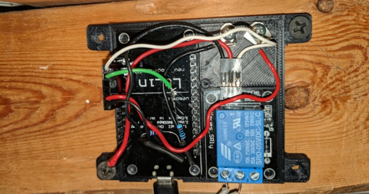 Nodemcu and Relay Housing for Garage Door Opener by tagscott | Download ...