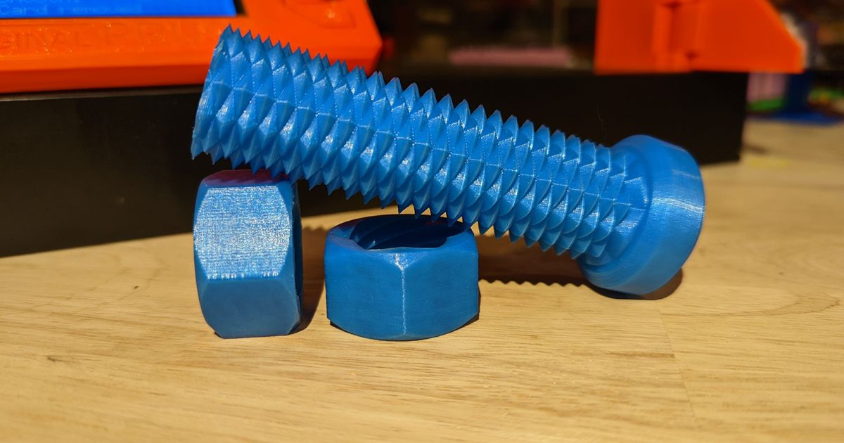 Double Threaded Bolt with Hex Nuts von Slamus | Kostenloses STL-Modell ...