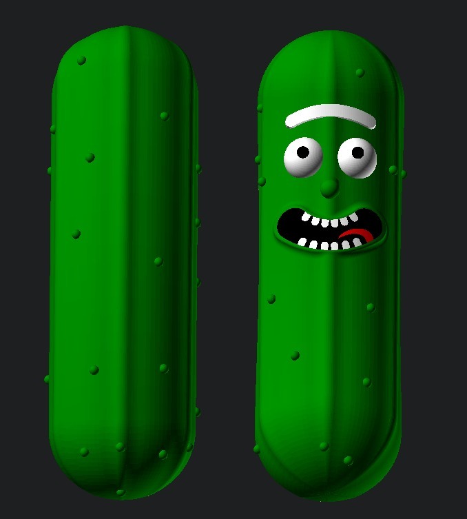 Pickle Rick multimaterial split for easier printing by universaljoint ...