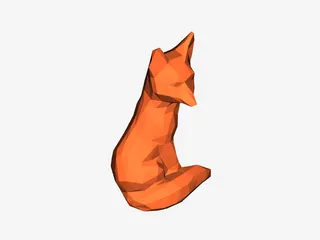 Low Poly Sitting Fox by GrimbiXcode | Download free STL model | Printables.com