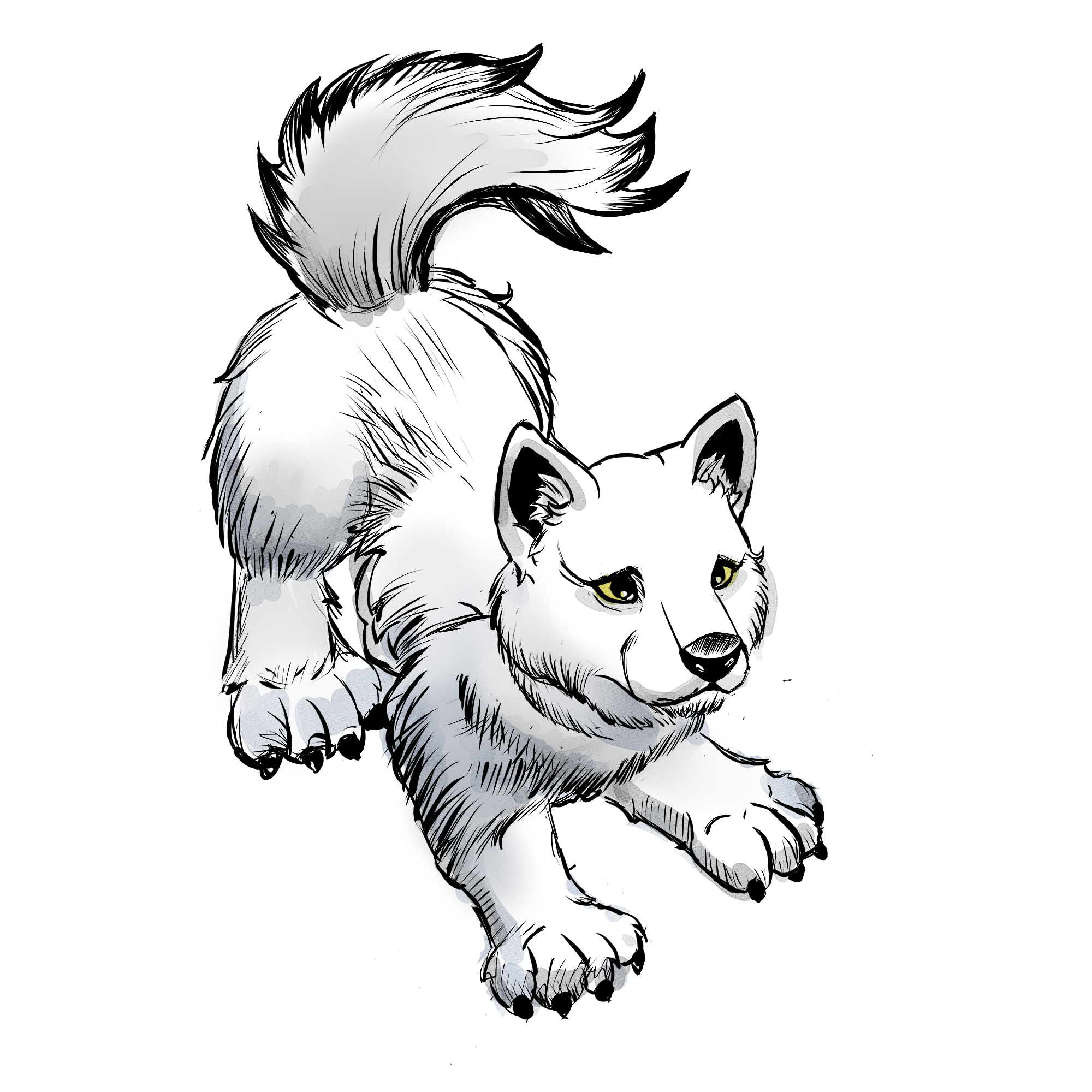 Wolfie: supports free wolf cub sculpt by Loubie3D | Download free STL ...