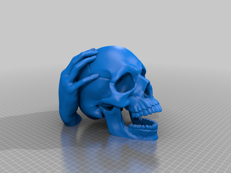 Hand And Skull Head by yiixpe | Download free STL model | Printables.com