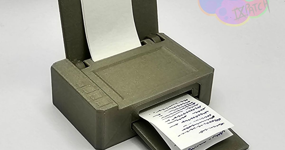 Tiny Printer with Extendable Paper Tray (print-in-place) by IXPatch ...