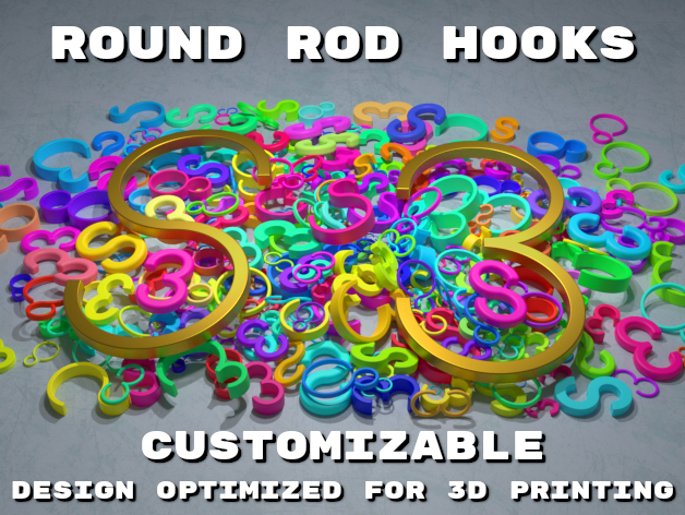 Customizable Round Rod Hooks - S-Hooks and 3-Hooks by Lyl3 | Download ...