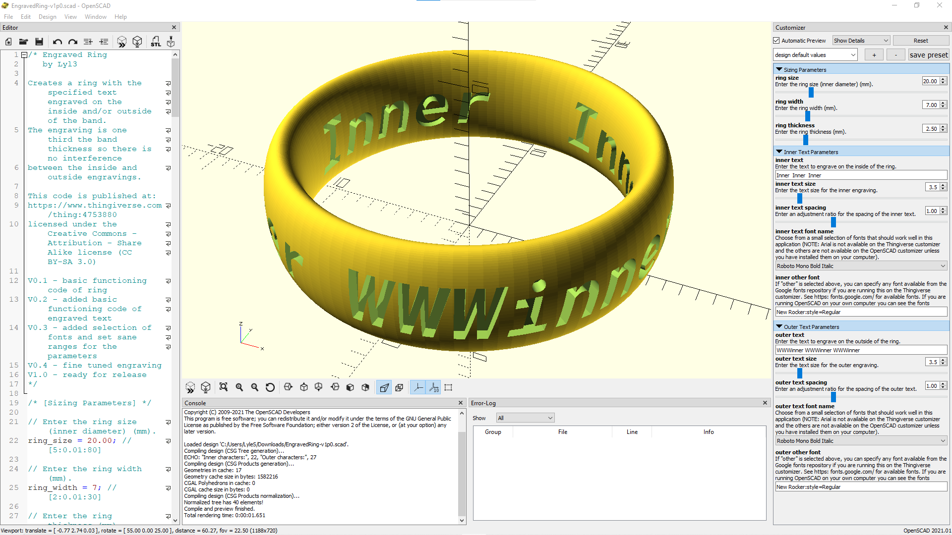 Customizable Engraved Rings by Lyl3 | Download free STL model ...