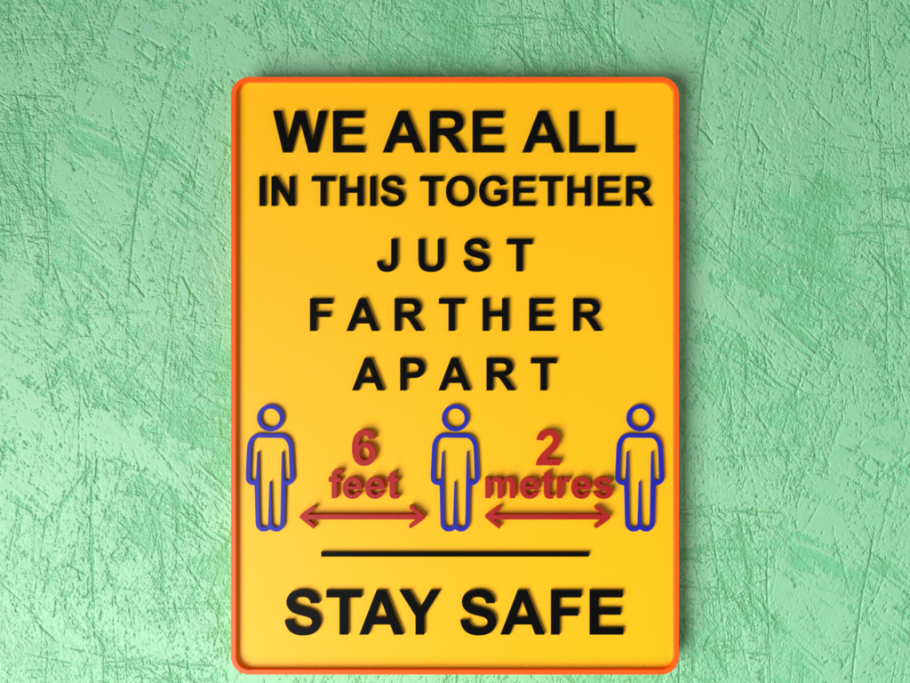 Customizable Safe Distance Sign - Together by Lyl3 | Download free STL ...