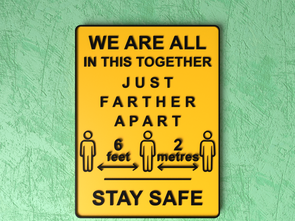 Customizable Safe Distance Sign - Together by Lyl3 | Download free STL ...