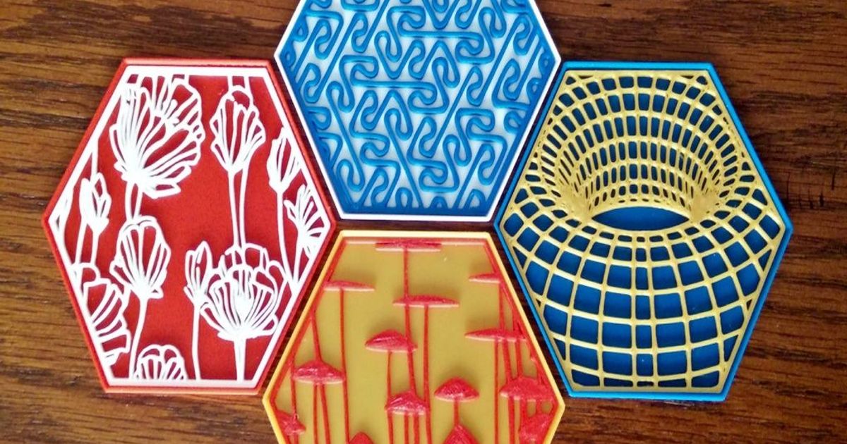 Two-Piece Stacking Hexagon Coaster by Lyl3 | Download free STL model ...