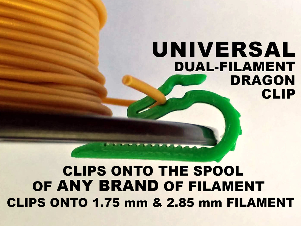 Universal Dual Filament Dragon Clip by Lyl3 | Download free STL model ...