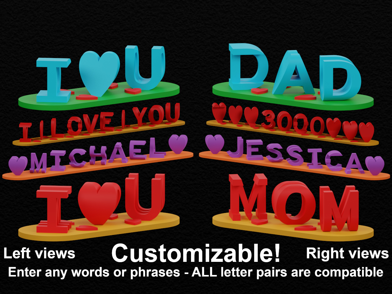 Dual Letter Blocks Illusion Customizer by Lyl3 | Download free STL ...