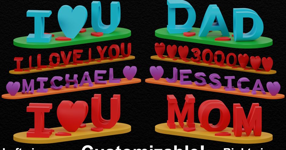 Dual Letter Blocks Illusion Customizer by Lyl3 | Download free STL ...