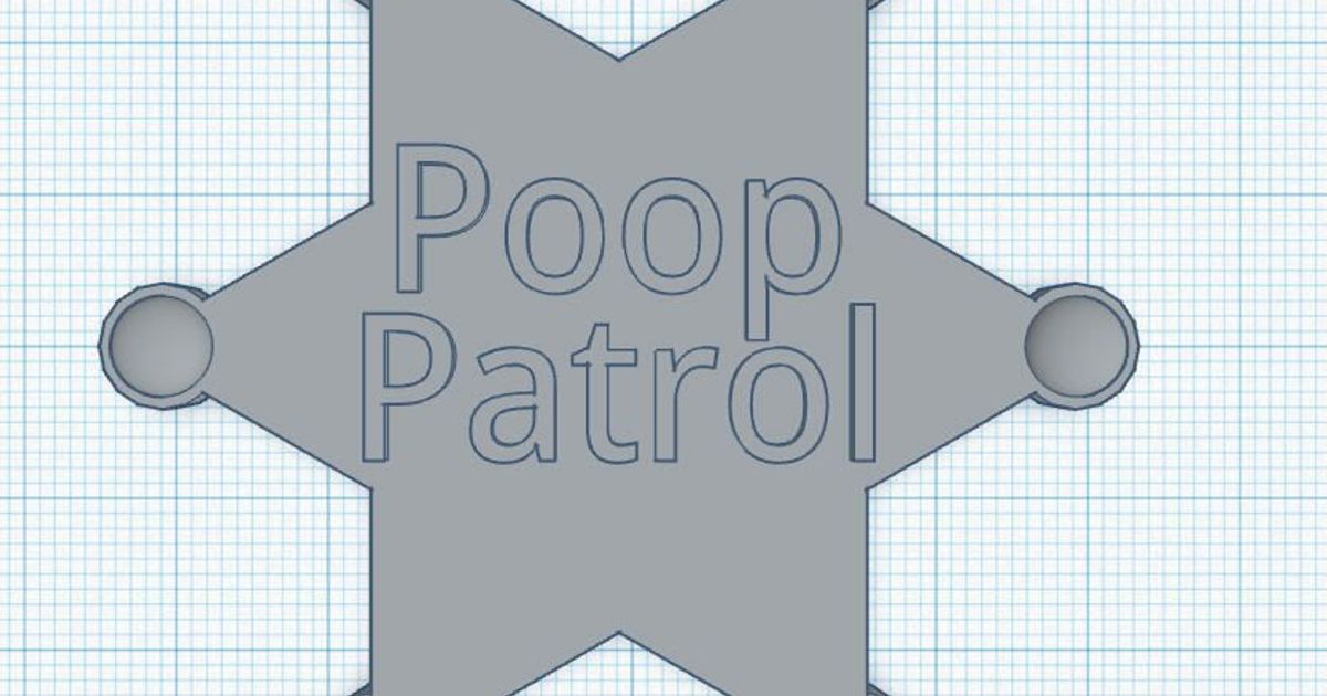 Poop Patrol Badge by StringGoddess | Download free STL model ...