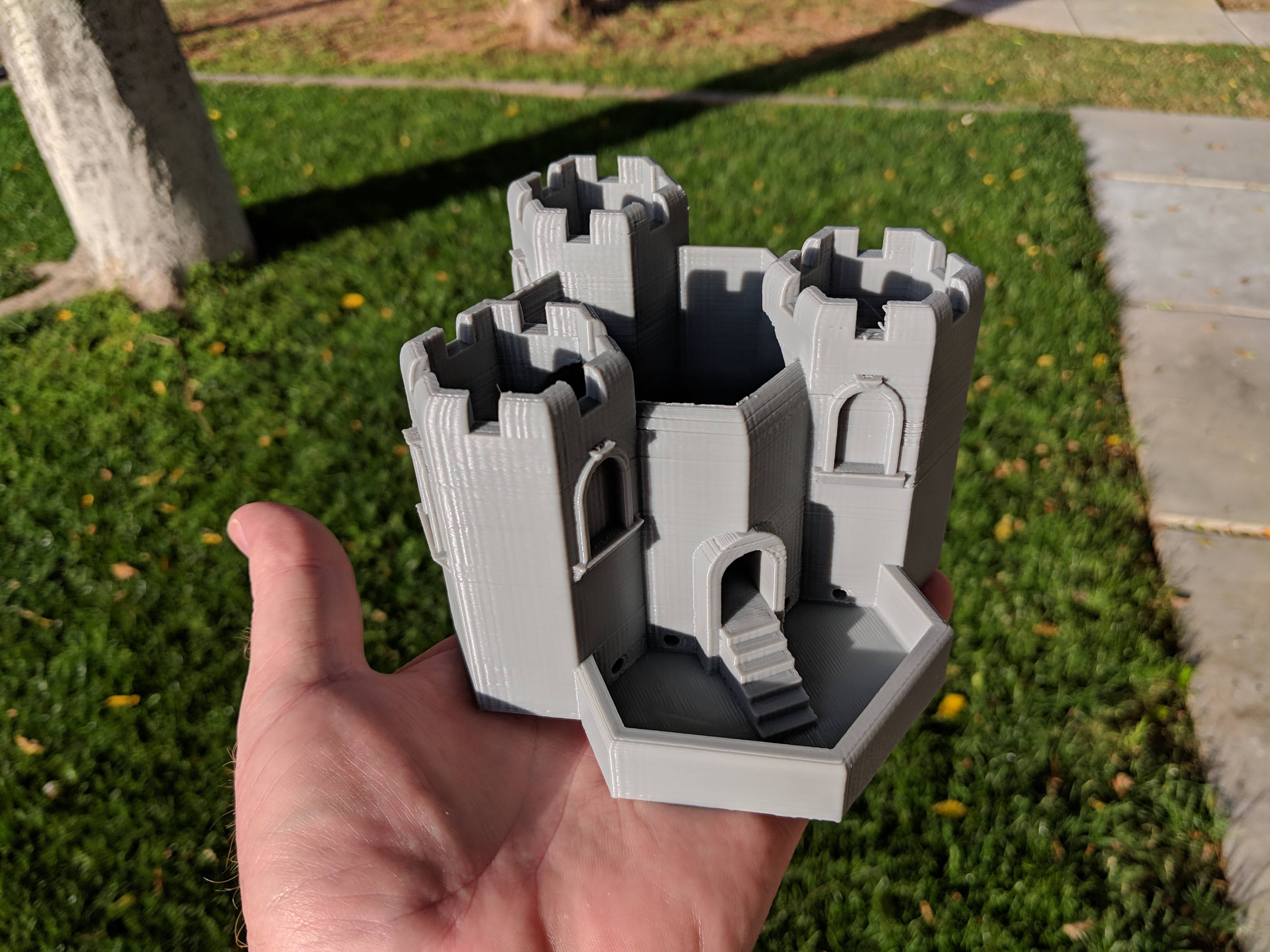 Tri-Tower Castle with Water Tower by Qrome | Download free STL model ...