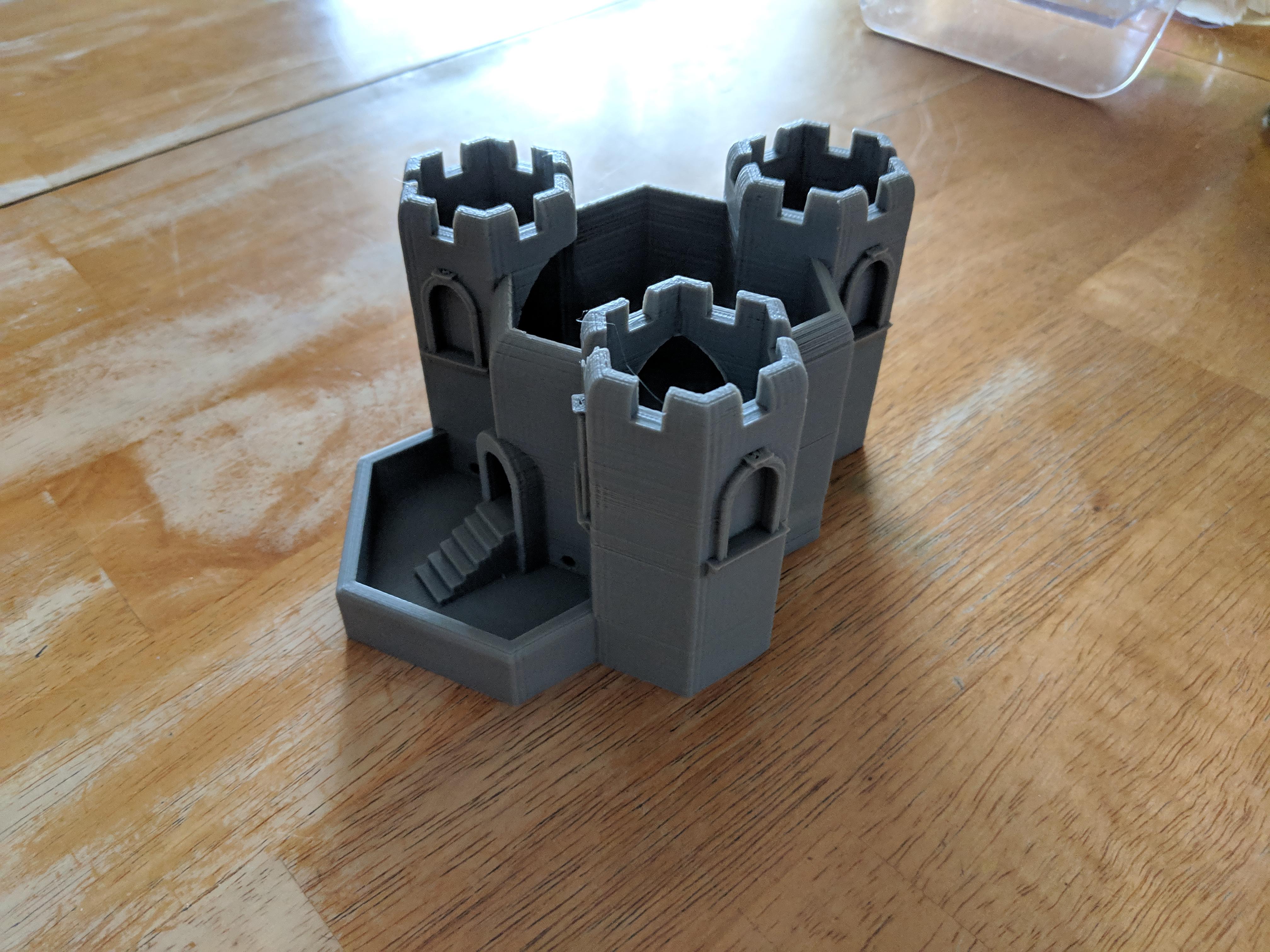 Tri-Tower Castle with Water Tower by Qrome | Download free STL model ...