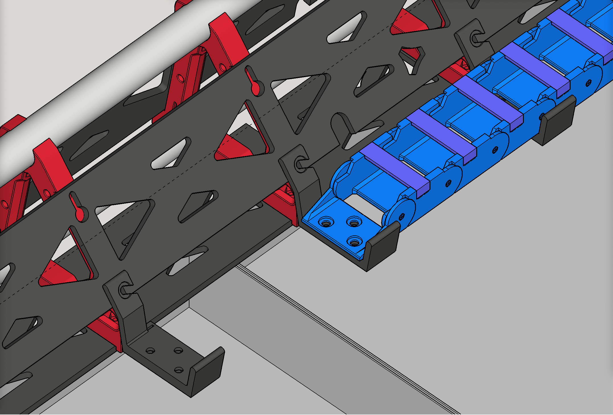 LowRider 3 plasma CNC - Drag Chain Mount revised for large 20x40 drag ...