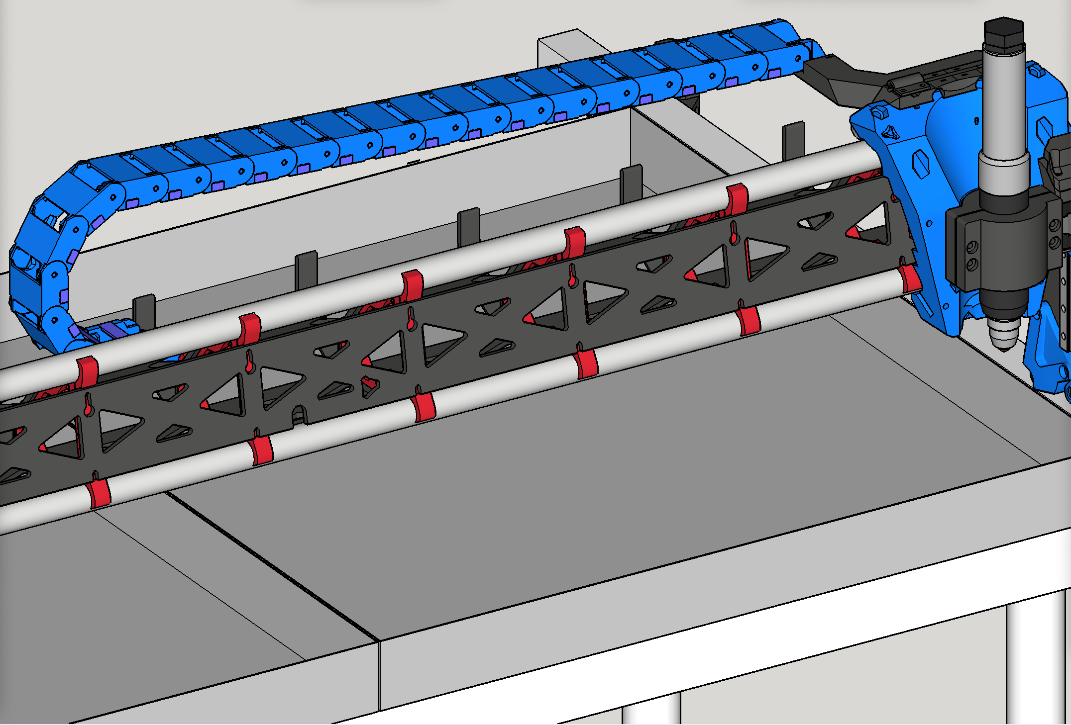 LowRider 3 plasma CNC - Drag Chain Mount revised for large 20x40 drag ...