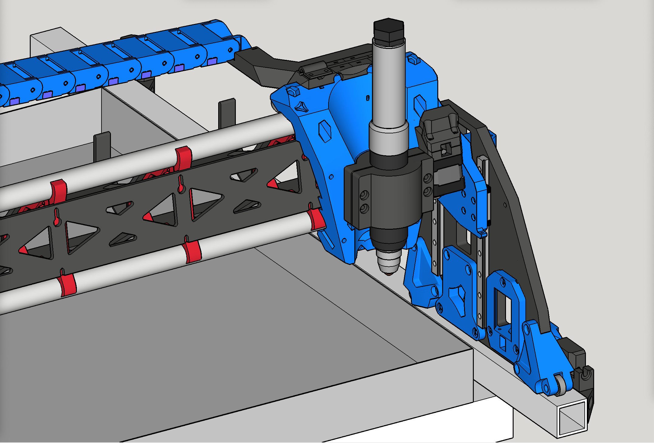 LowRider 3 plasma CNC - Drag Chain Mount revised for large 20x40 drag ...