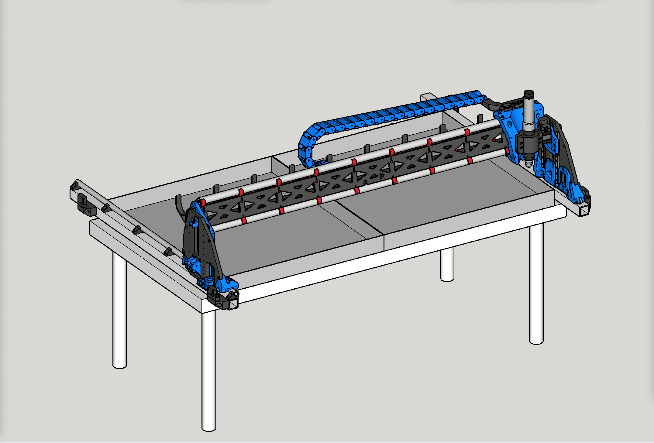 LowRider 3 plasma CNC - Drag Chain Mount revised for large 20x40 drag ...