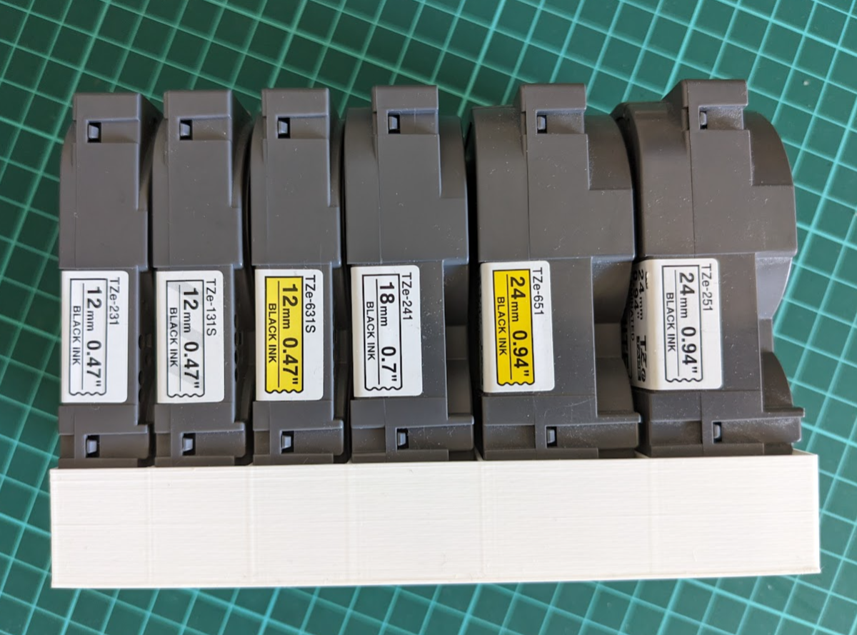 Brother's P-Touch TZe label printer tape organizer by Lean 3D ...