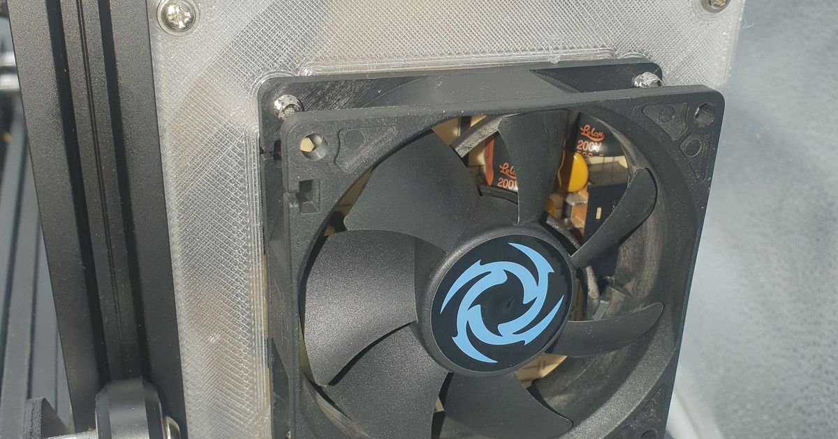 Mean Well PSU Cover for 120mm Case Fan with 80mm adapter (ender 3) by ...