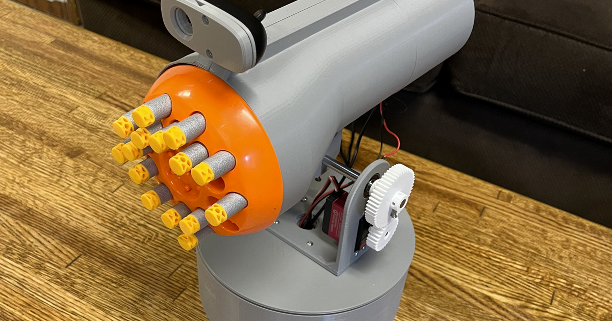 SwarmTurret: WiFi Controlled Foam Dart Turret por meub | Descargar modelo STL gratuito ...