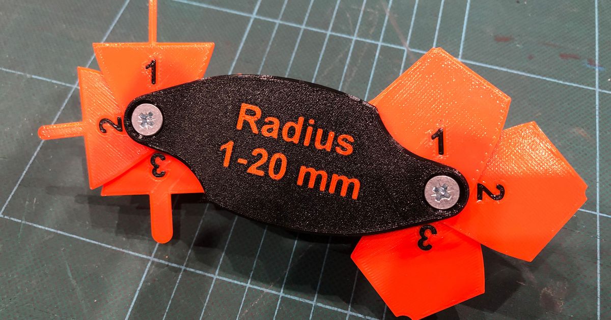 Radius gauge 1-20 mm - MMU2S & Bold Text by Regis | Download free STL ...