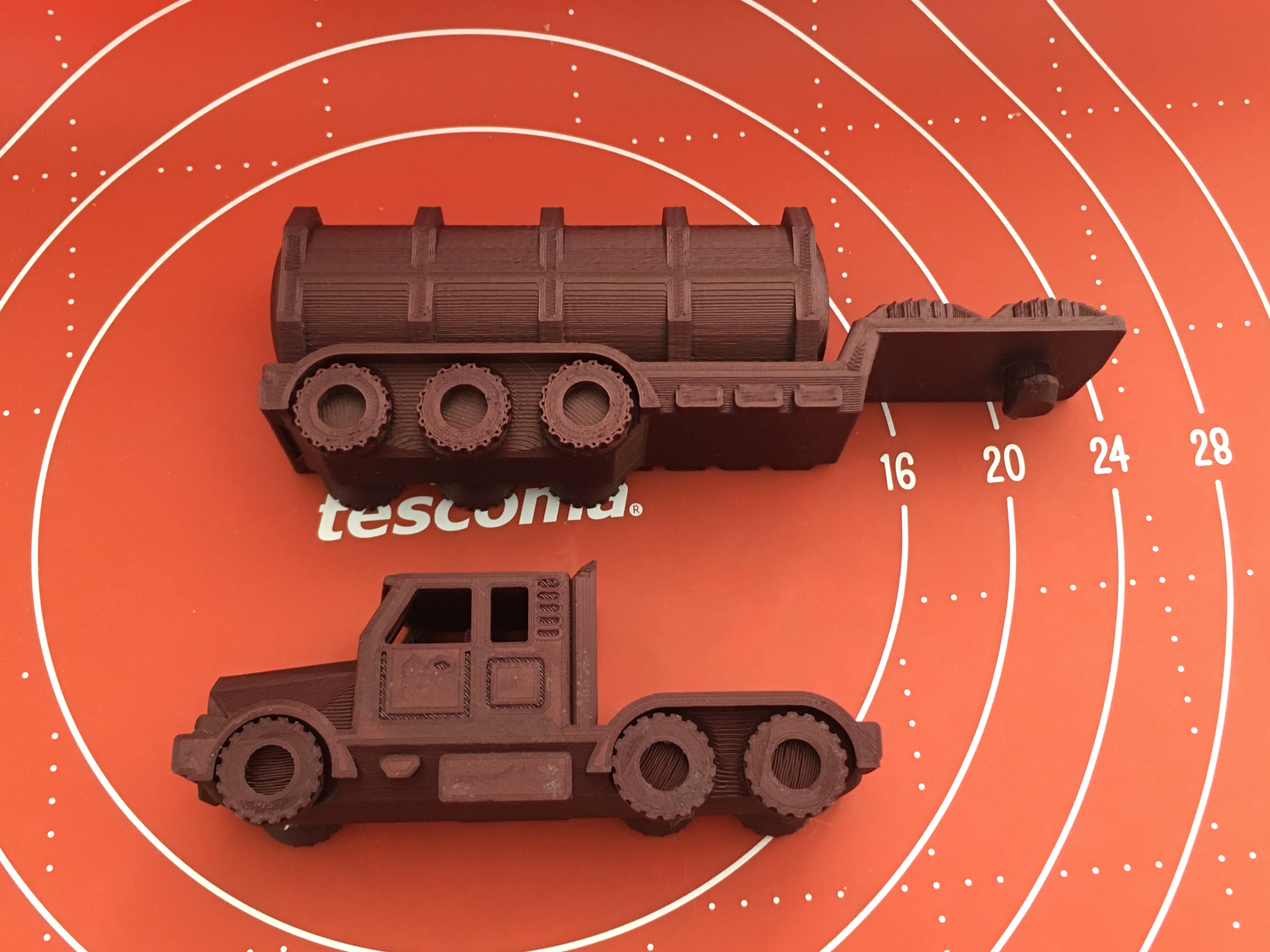 Mini truck with trailer - tanker (printed in one piece without supports ...