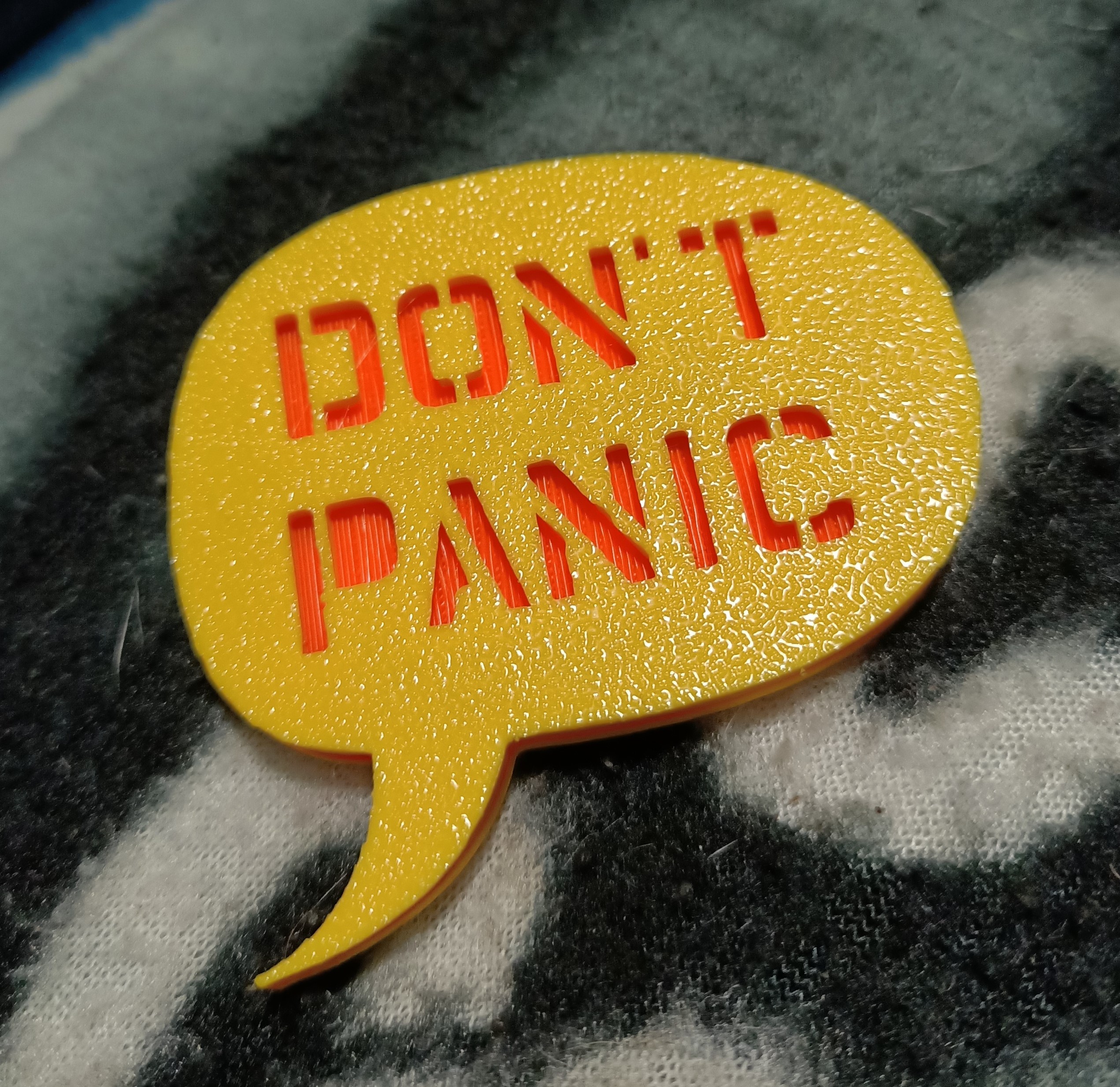 Don't Panic Badge by Cathy O'Malley | Download free STL model ...