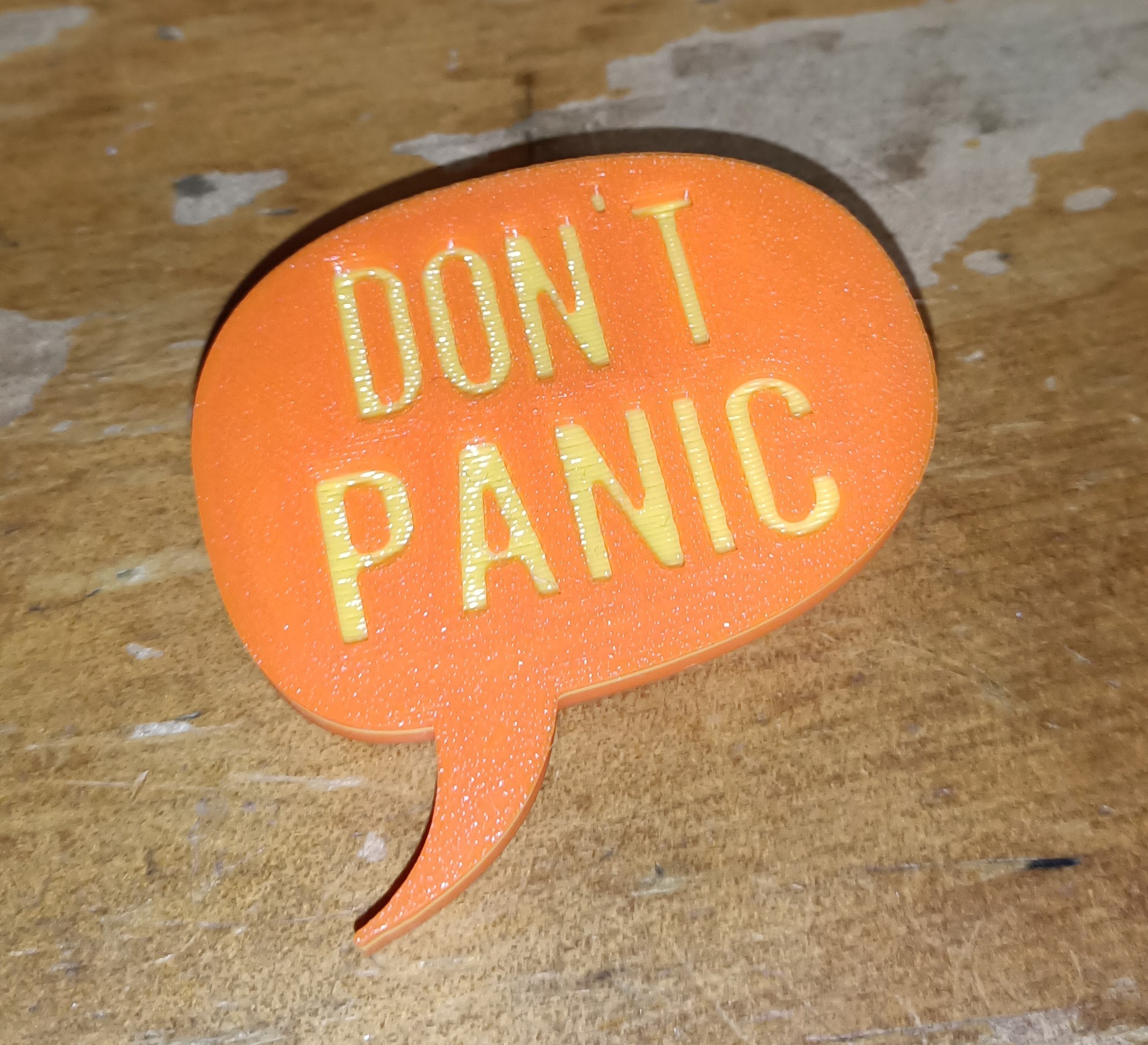 Don't Panic Badge by Cathy O'Malley | Download free STL model ...