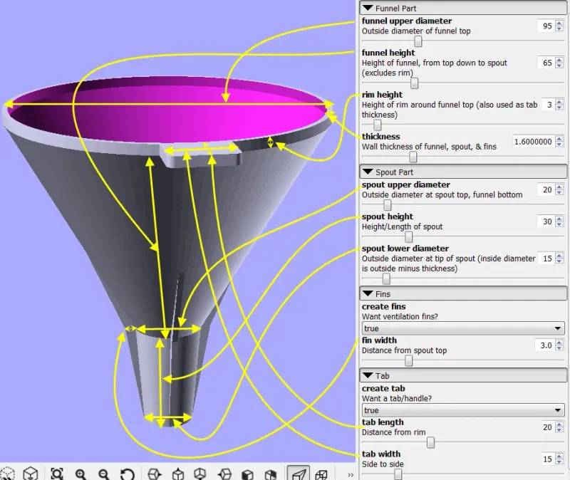 Funnel with Fins Generator by SteveS42 | Download free STL model ...