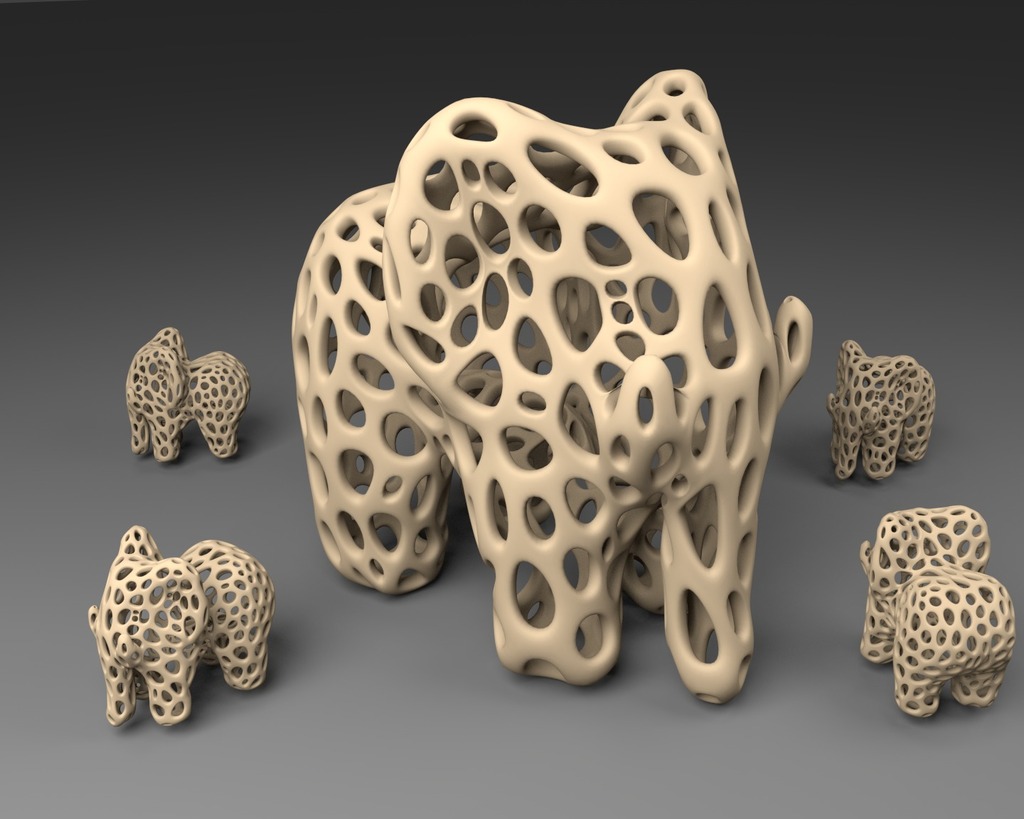 Elephant - Voronoi Style by roman_hegglin | Download free STL model ...