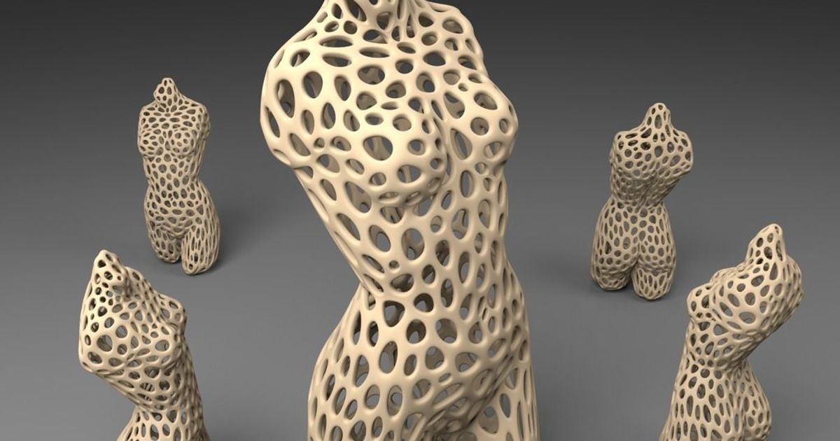 Voronoi bust Female / Woman Remixed by 75echo - MakerWorld