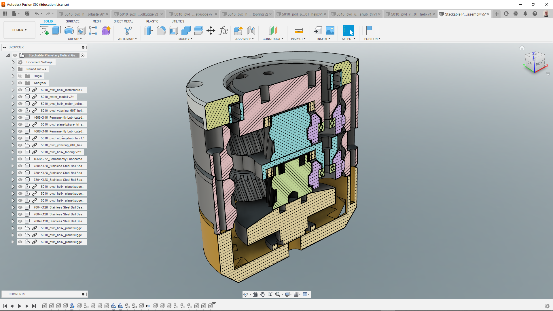Stackable Planetary Helical Gearbox for brushless 5010 motor por NiH ...